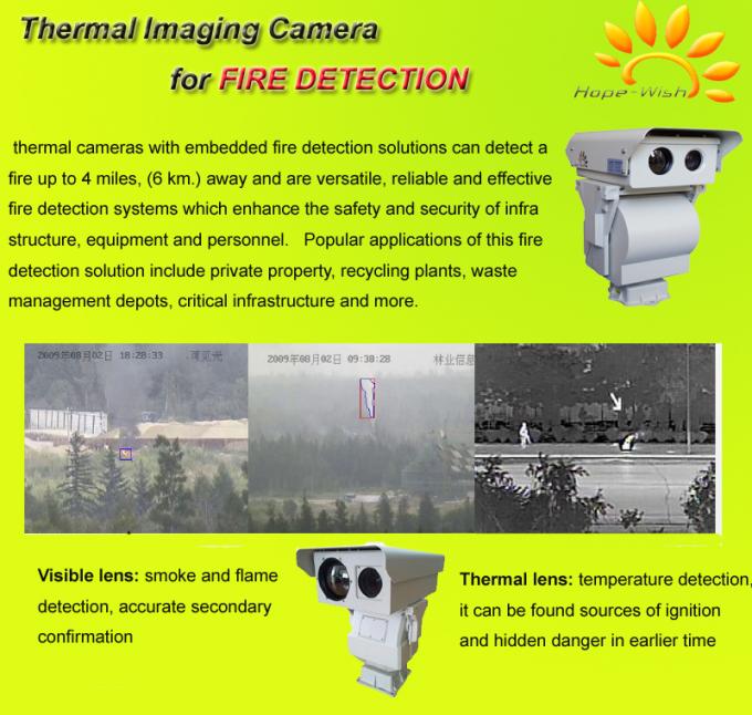5km PTZ Infrared Thermal Imaging Camera , Fire Alarm CCTV Security Cameras